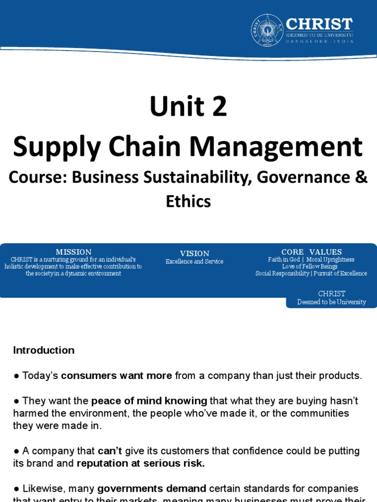 Unit 2 Supply Chain Management | PDF | Supply Chain | Supply Chain ...