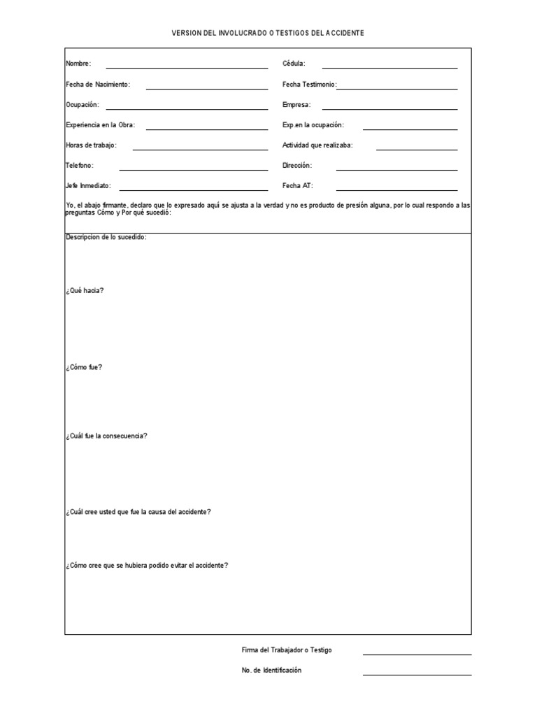 Formato Testigo At Pdf