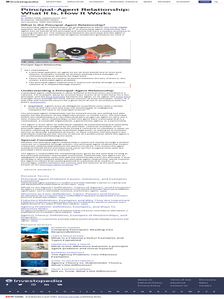 Principal-Agent Relationship - What It Is, How It Works | PDF | Law Of ...
