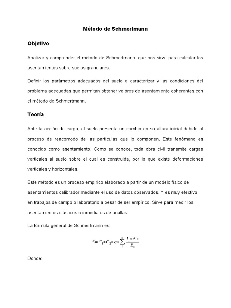 Análisis del Método de Schmertmann | PDF | Elasticidad (Física ...