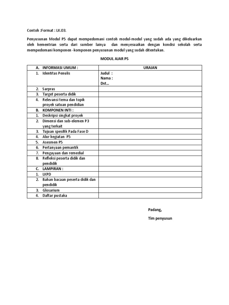 LK. 05.3. Penyusunan Modul P5 | PDF | Karier & Perkembangan