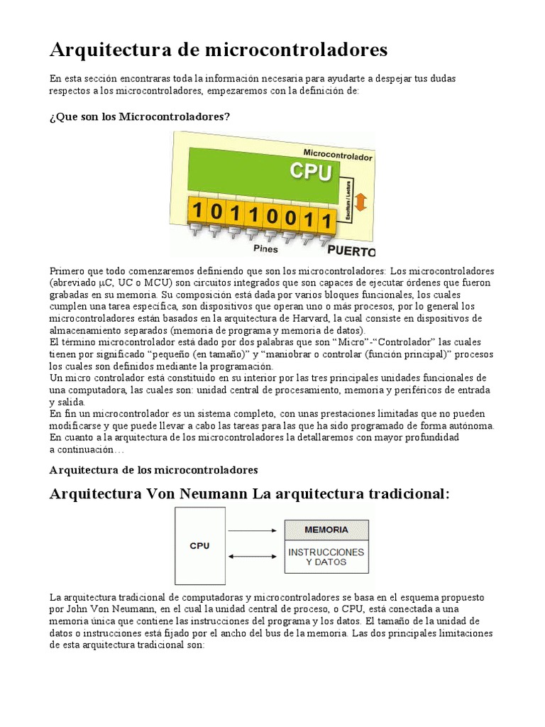 3-Arquitectura de Microcontroladores 2023 | PDF | Microcontrolador | Unidad Central de procesamiento