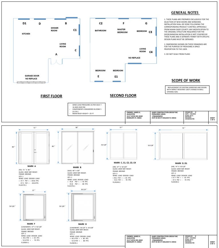 PLANOS WINDOW DOOR JAMES AUGUSTIN | PDF | Architectural Elements | Building Engineering