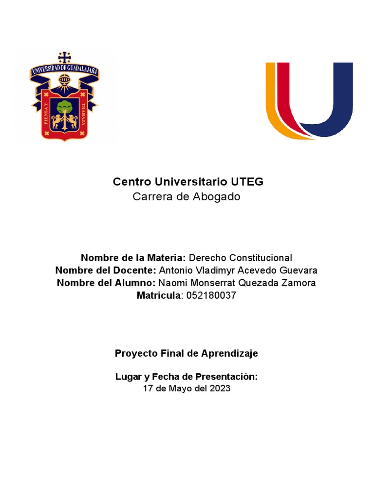 Centro Universitario UTEG PDF | PDF | Constitución | Ejecutivo (gobierno)