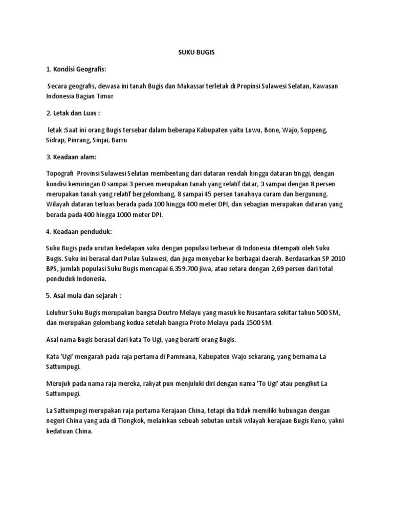 Suku Bugis | PDF