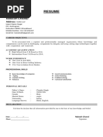 Simple Bio Data Format | PDF