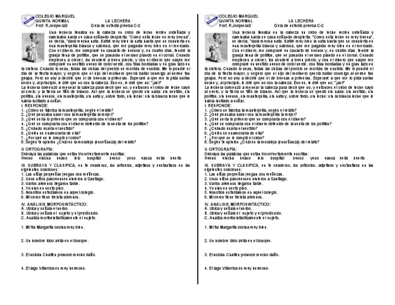 Guia Lectura8 - Comp - Prep - c2 | PDF | Predicado (Gramática) | Asunto (gramática)