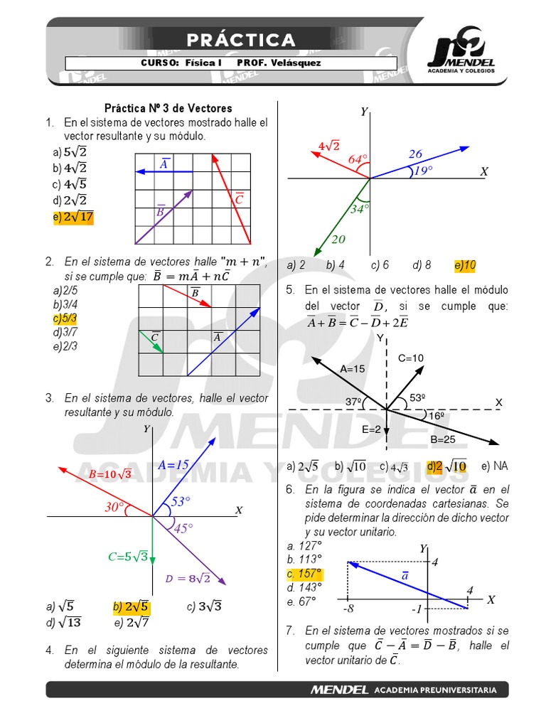 Práctica #3 (Vectores en El Plano) PDF | PDF