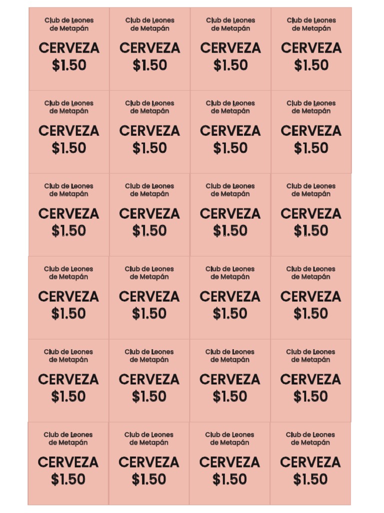 Tickets para bebidas Club de Leones | PDF | Refresco | Bebidas no ...