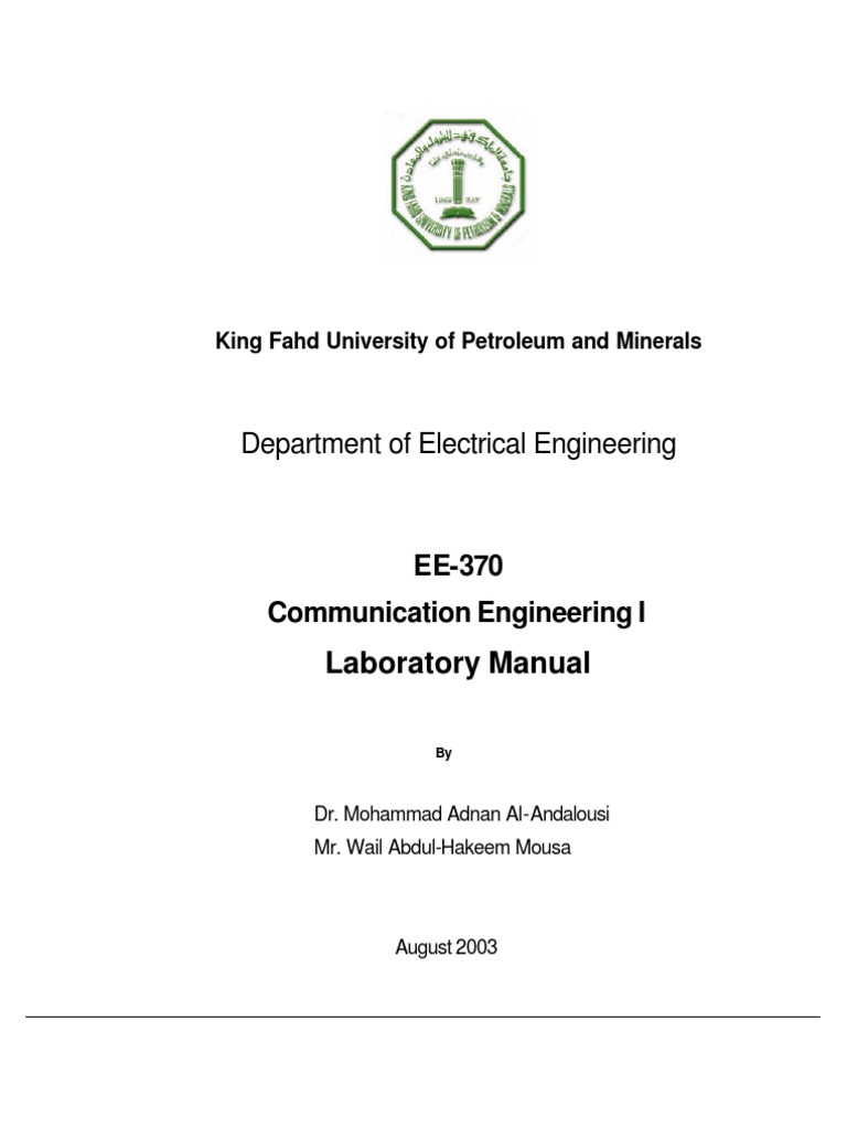 EE370 Lab Manual | PDF | Detector (Radio) | Frequency Modulation