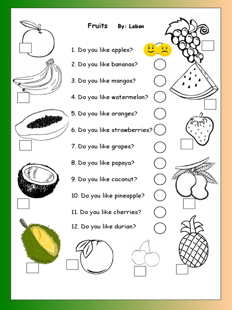 Fruit Preference Worksheet | PDF