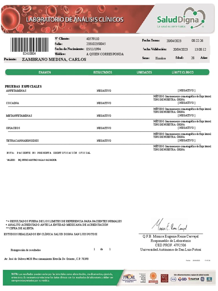 Antidoping CZM | PDF | Especialidades Medicas | Medicina CLINICA