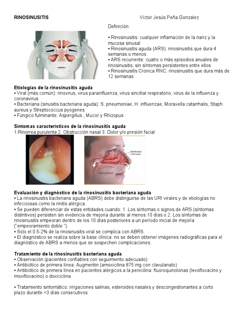 RINOSINUSITIS AGUDA CRONICA | PDF | Medicina CLINICA | Enfermedades y ...
