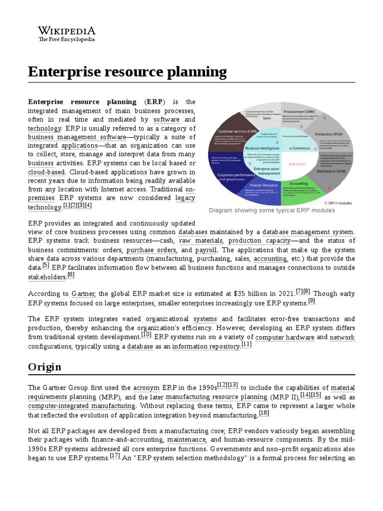 Enterprise Resource Planning | PDF | Enterprise Resource Planning ...