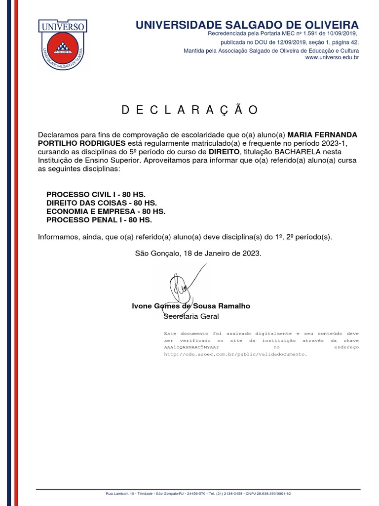 Histórico Da Faculdade PDF | PDF