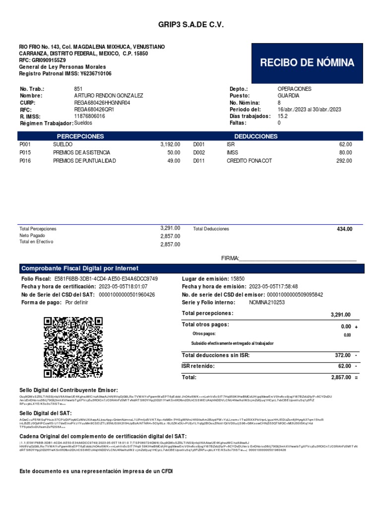 Recibo 2 Quincena 1 | PDF