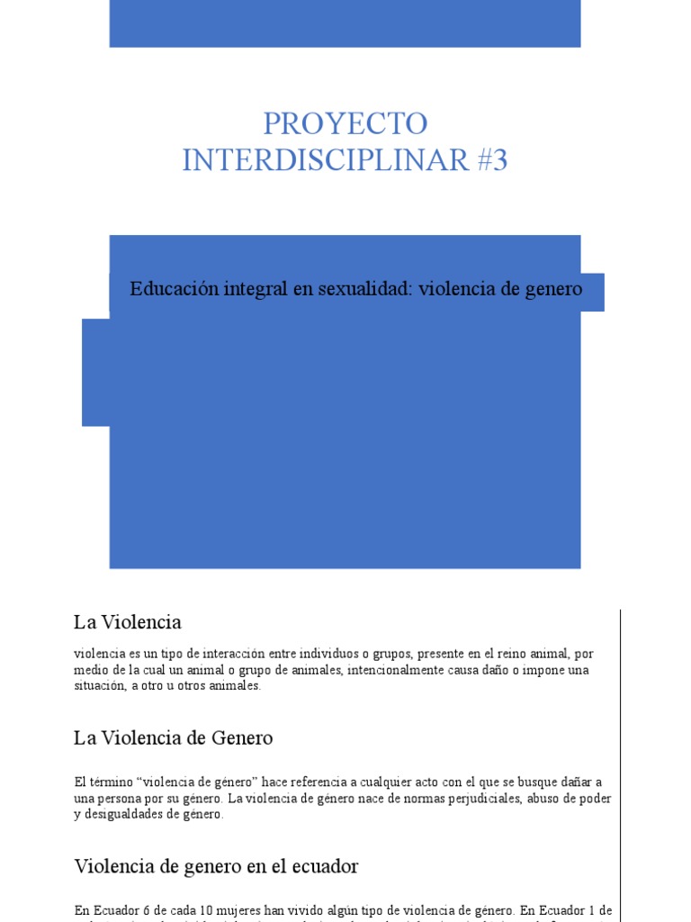 La Violencia de Genero | PDF | La violencia contra las mujeres | Violación