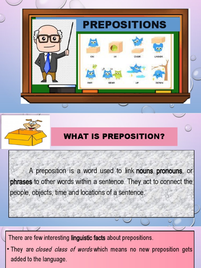 Prepositions: Types, Uses & Examples | PDF | Preposition And ...