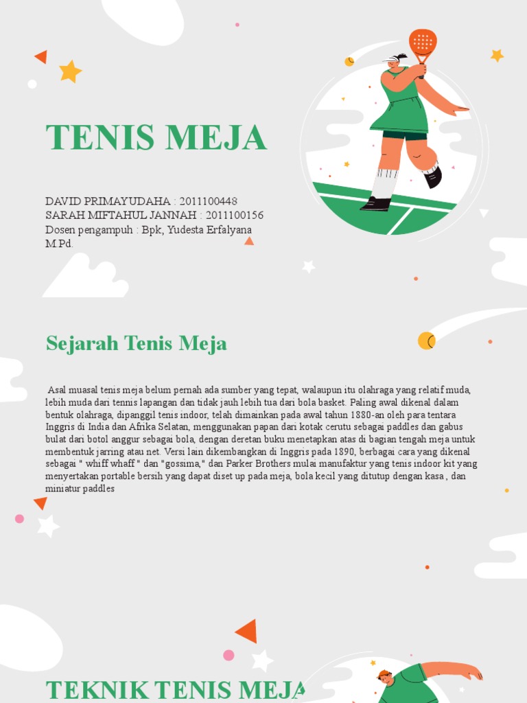 Sejarah dan Teknik Tenis Meja | PDF | Griya & Taman
