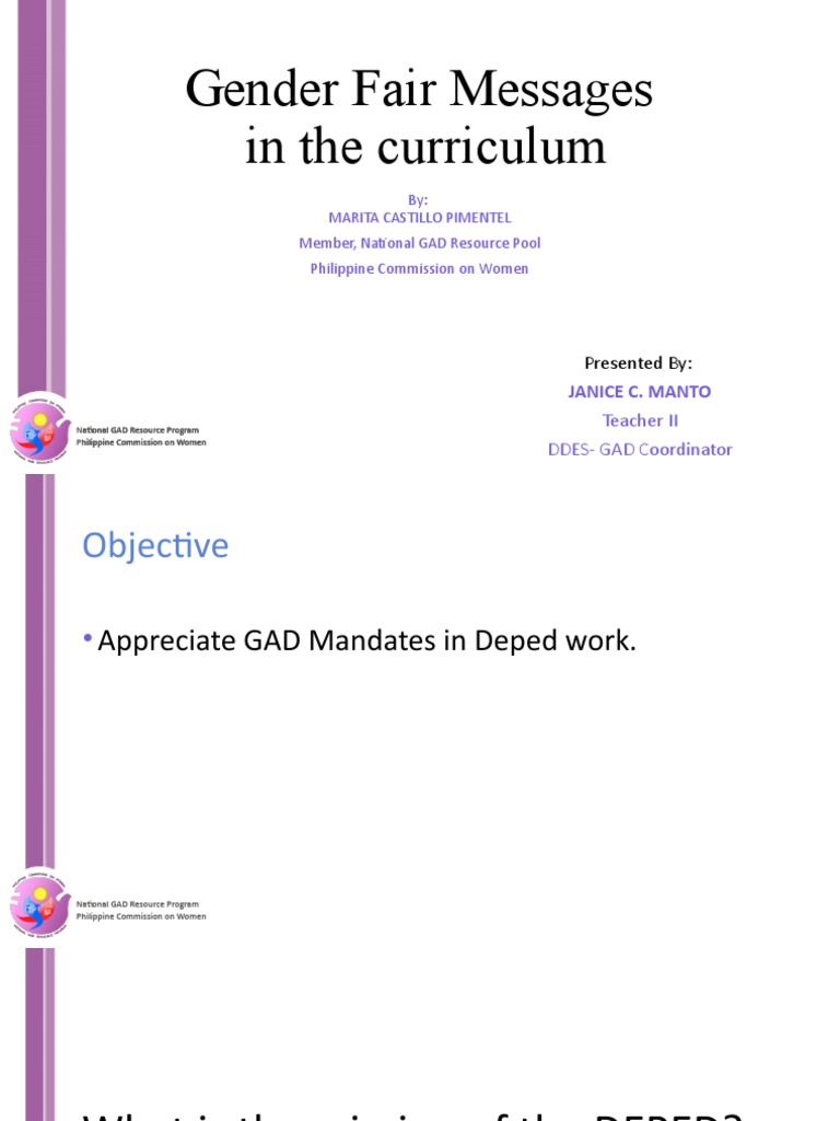 Gender and Development GAD PPT (INSET 2023) | PDF