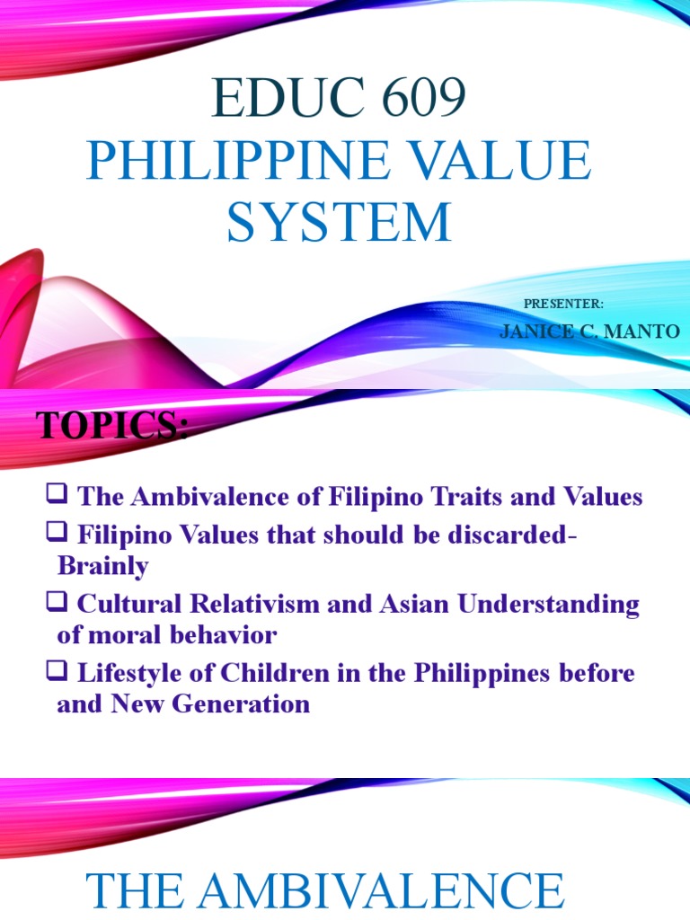 EDUC 609 Philippine Value System | PDF | Disciplines | Psychology