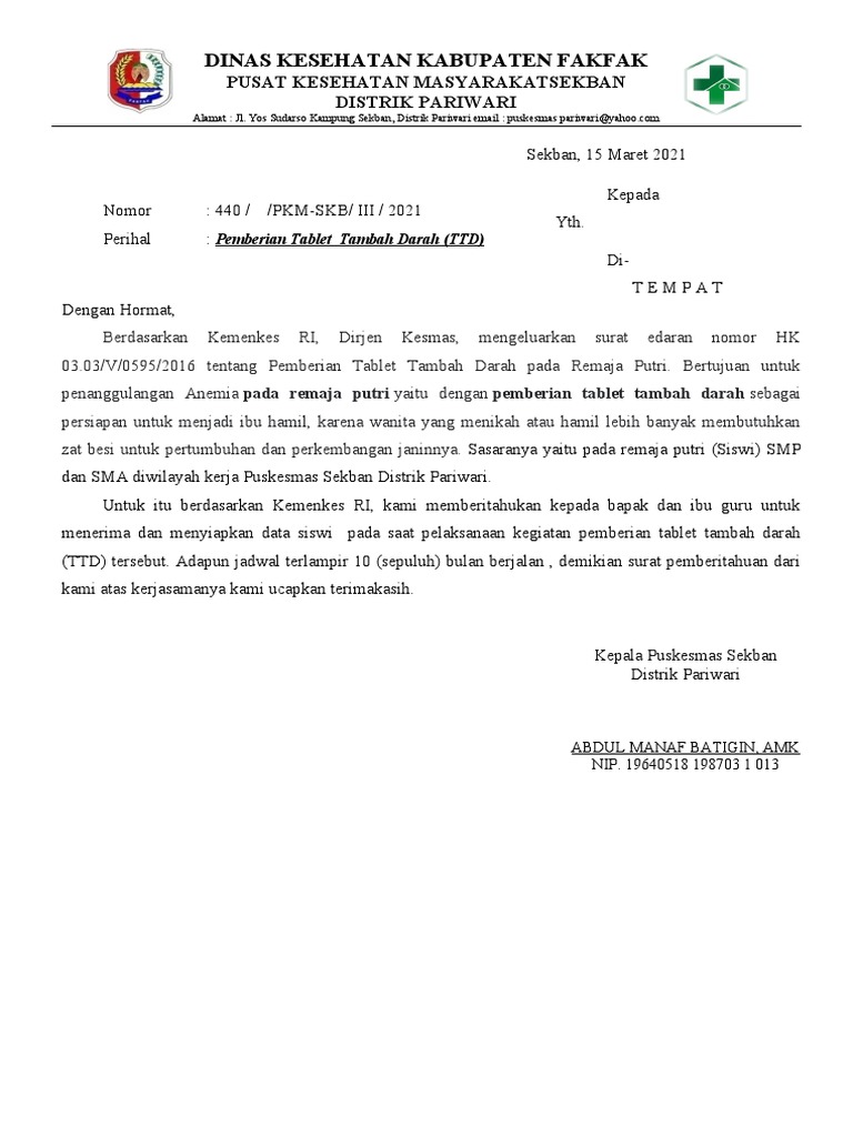 Undangan TTD Sekolah | PDF