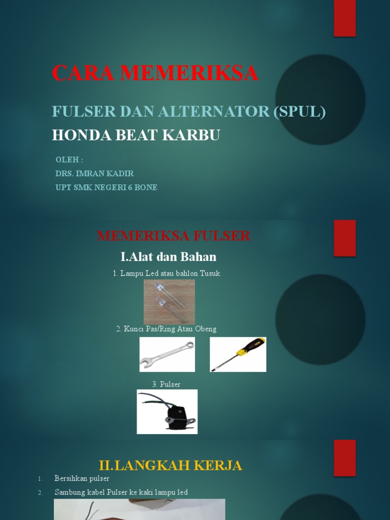 Cara Memeriksa Pulser Dan Spul Motor Honda Beat | PDF