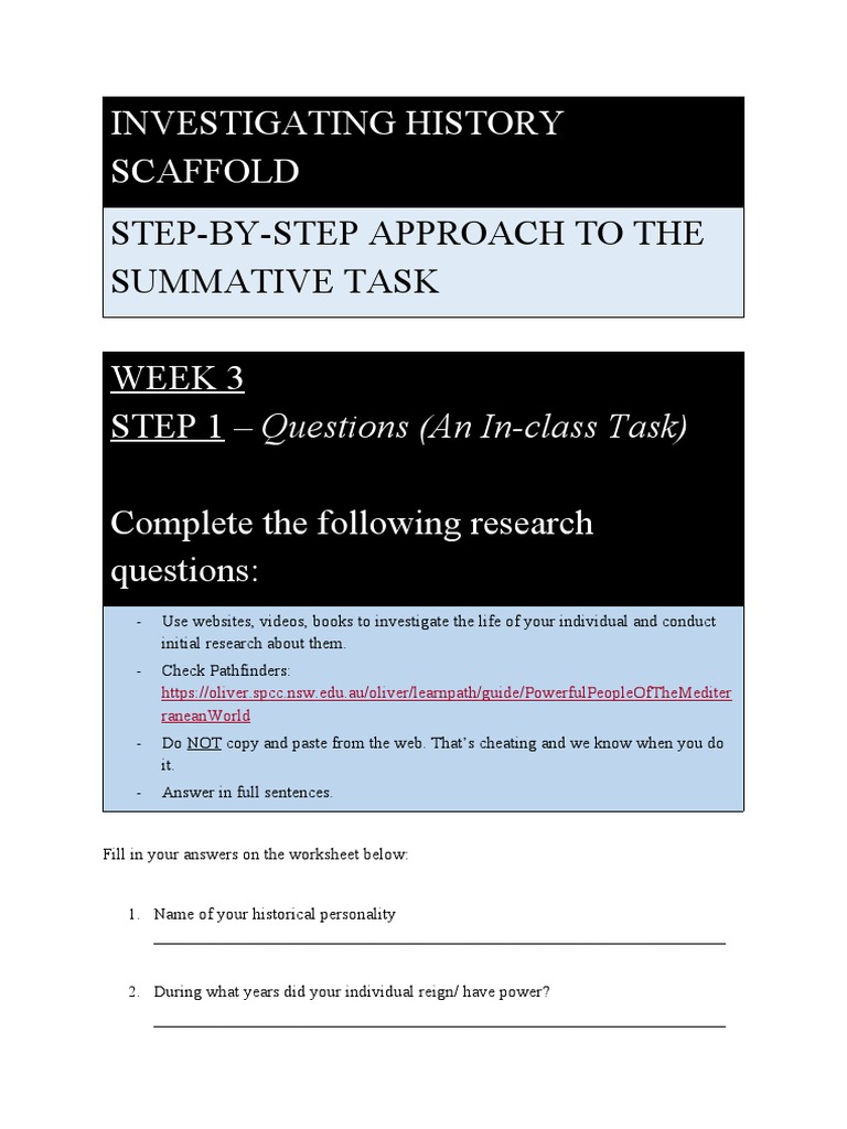 INVESTIGATING HISTORY SCAFFOLD | PDF | World Wide Web | Internet & Web