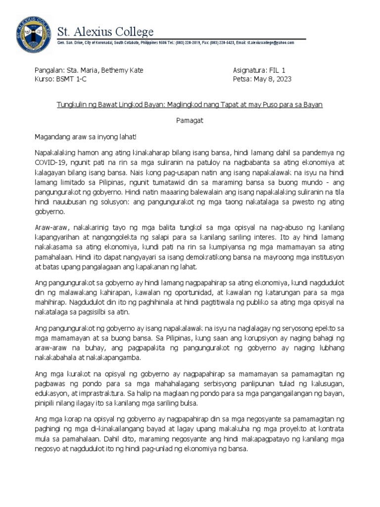 beth talumpati.docx | PDF