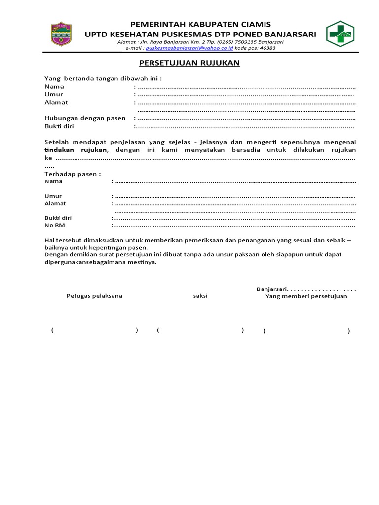 Form Persetujuan Rujukan | PDF