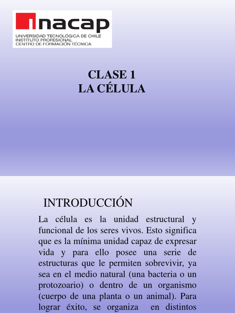 Clase 1 (La Celula) 2021 PDF | PDF | Biología Celular) | Retículo endoplásmico