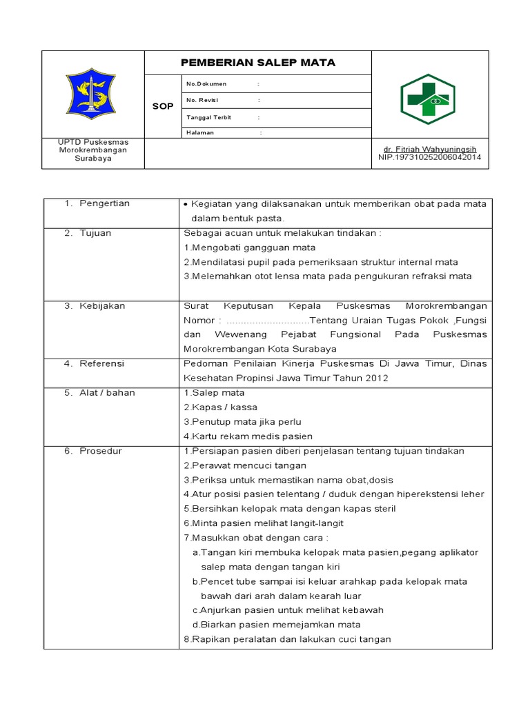 SOP salep MATA.doc | PDF