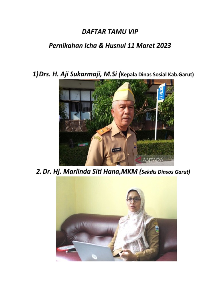 Daftar Tamu VIP Pernikahan Icha-Husnul | PDF | Ilmu Sosial | Sains ...
