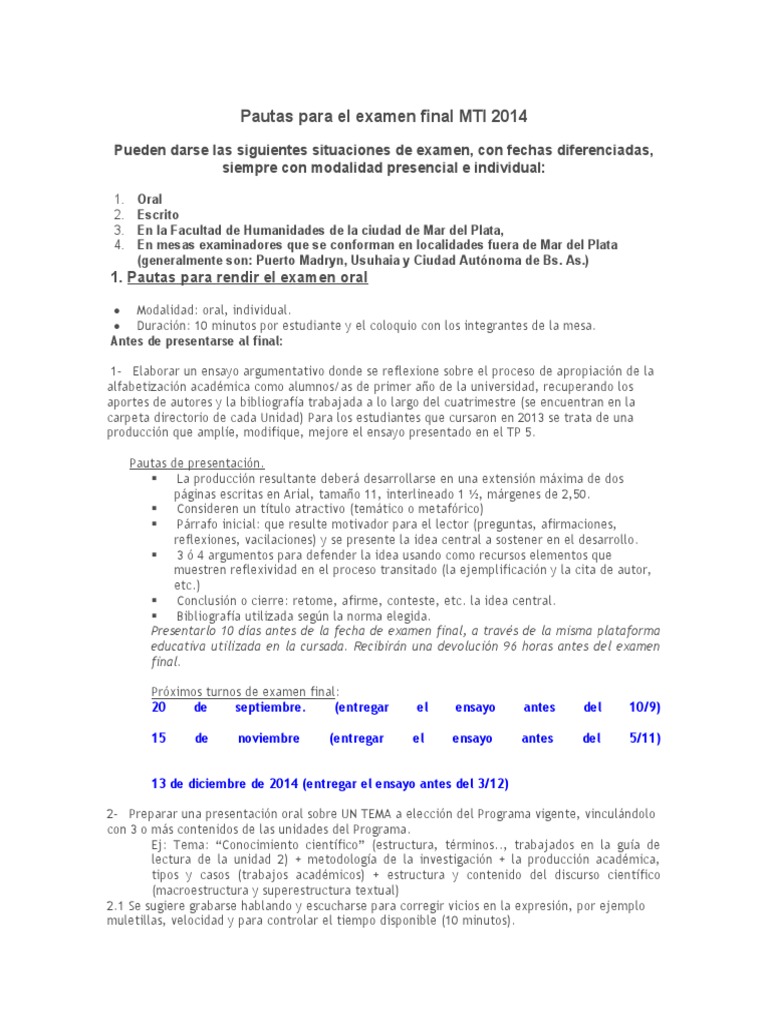 MTI Examen Final | PDF | Ensayos