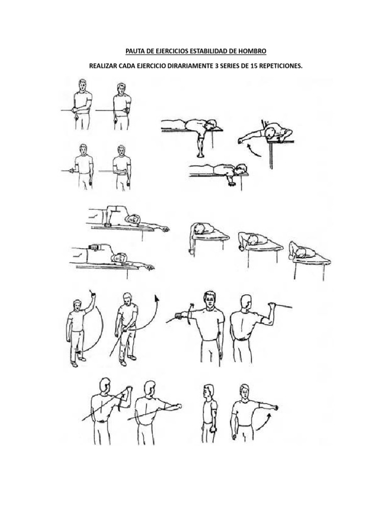 Pauta de Ejercicios Estabilidad de Hombro | PDF