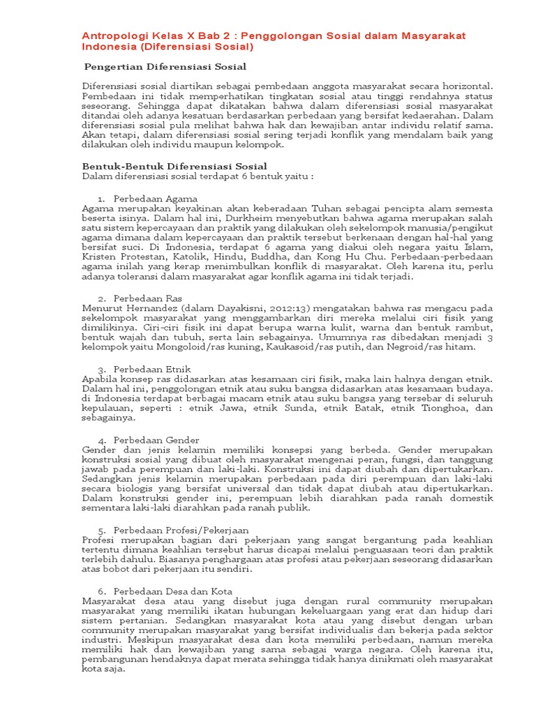 Antro Stratifikasi | PDF