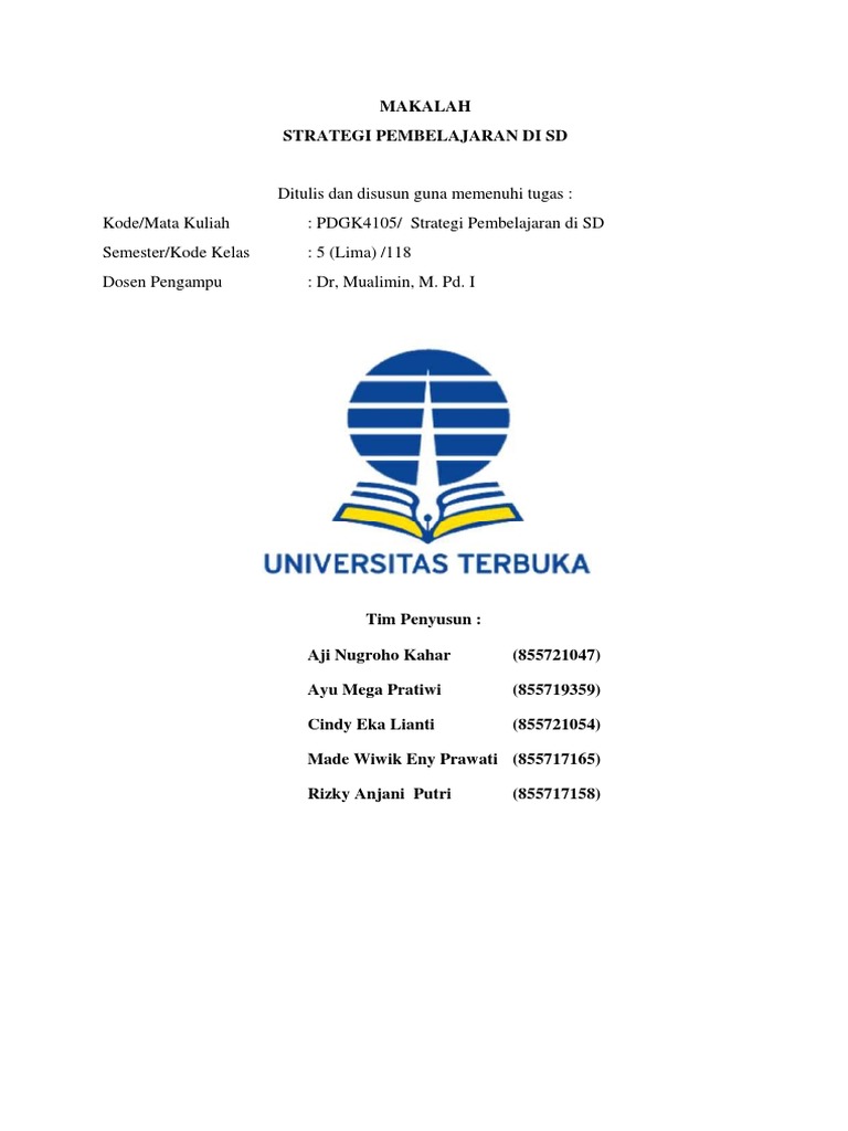 Makalah Strategi Pembelajaran Di SD Modul 1,2 Dan 3 | PDF