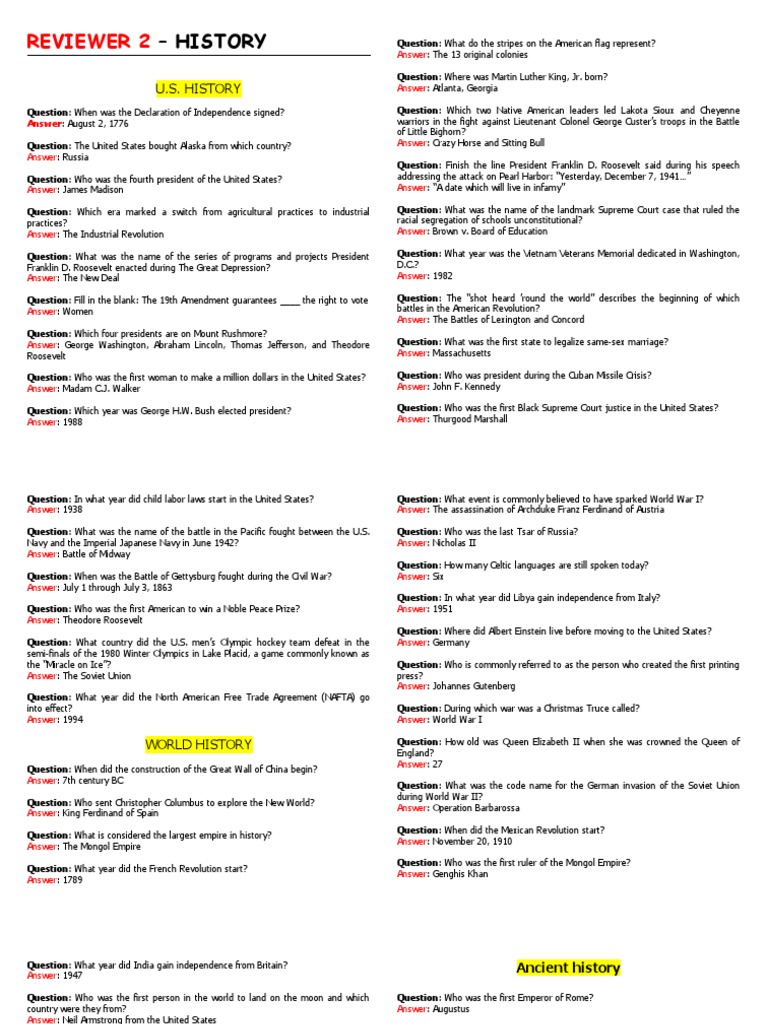 REVIEWER 1 - History | PDF