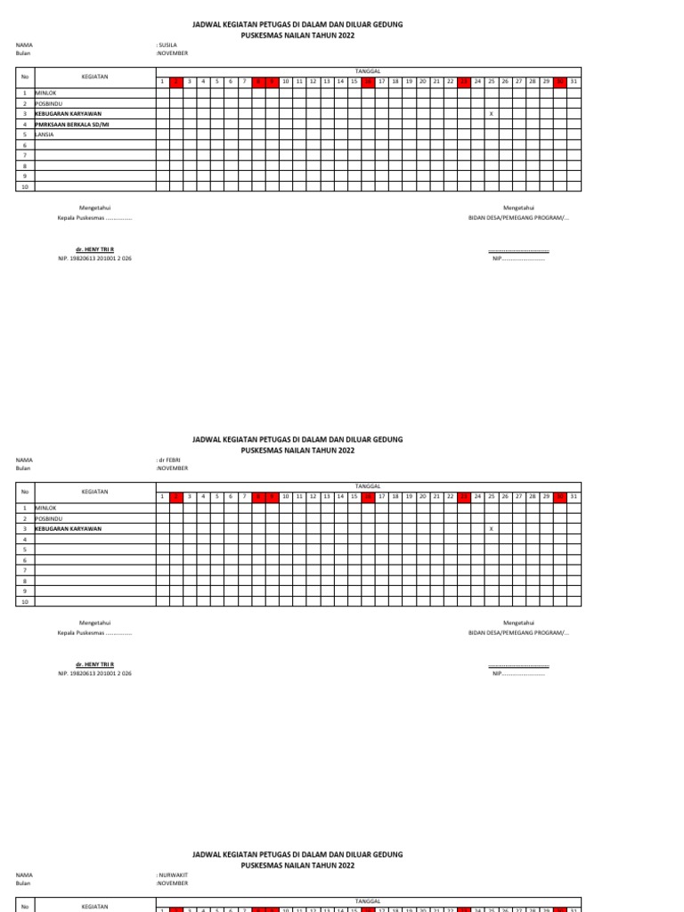 Jadwal November | PDF