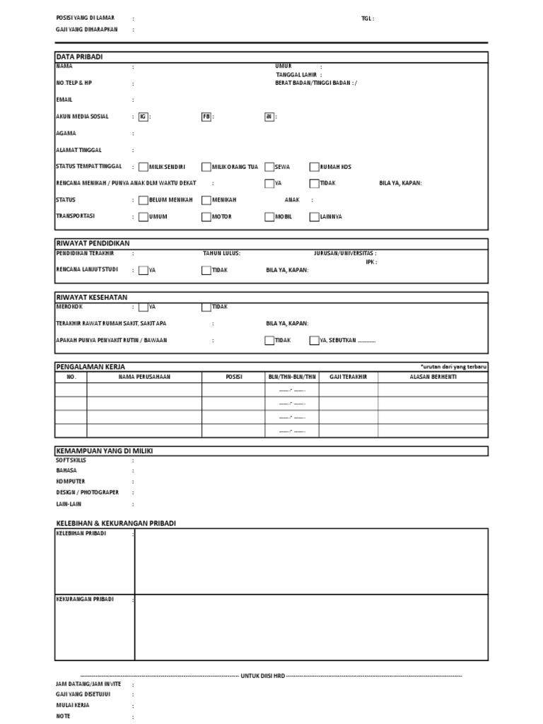 Form Interview Kandidat PDF | PDF