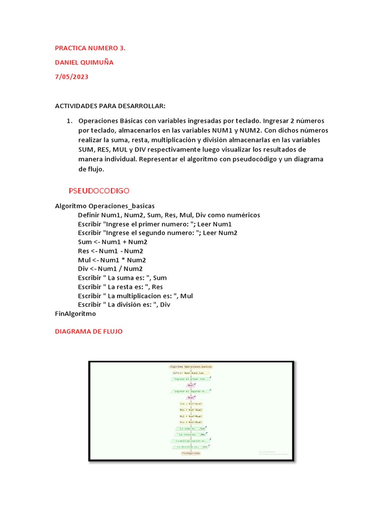 Practica Numero 3 Representacion de Algoritmos | PDF | Algoritmos | Triángulo