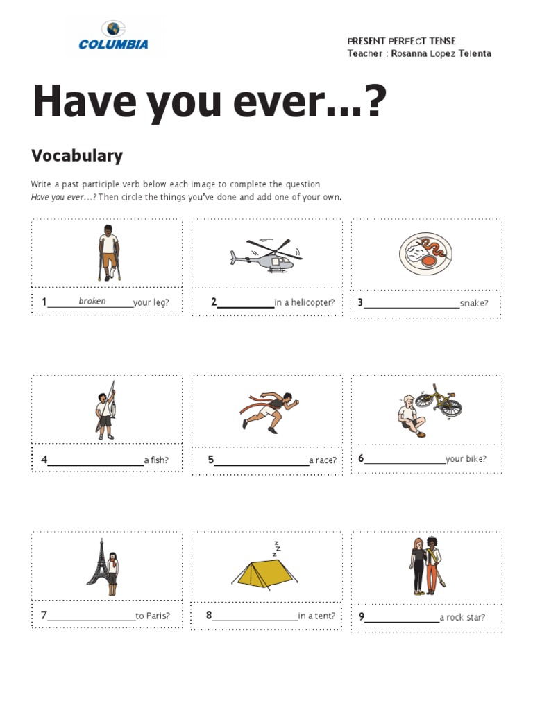 Have You Ever? Grammar Exercises | PDF | Perfect (Grammar) | Cognitive ...