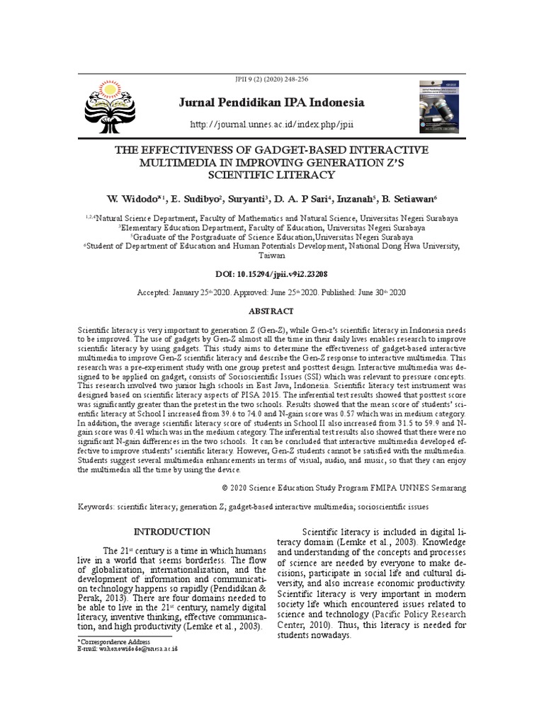 Q2 The Effectiveness of Gadget-Based Interactive Multimedia in Improving Generation Z's ...