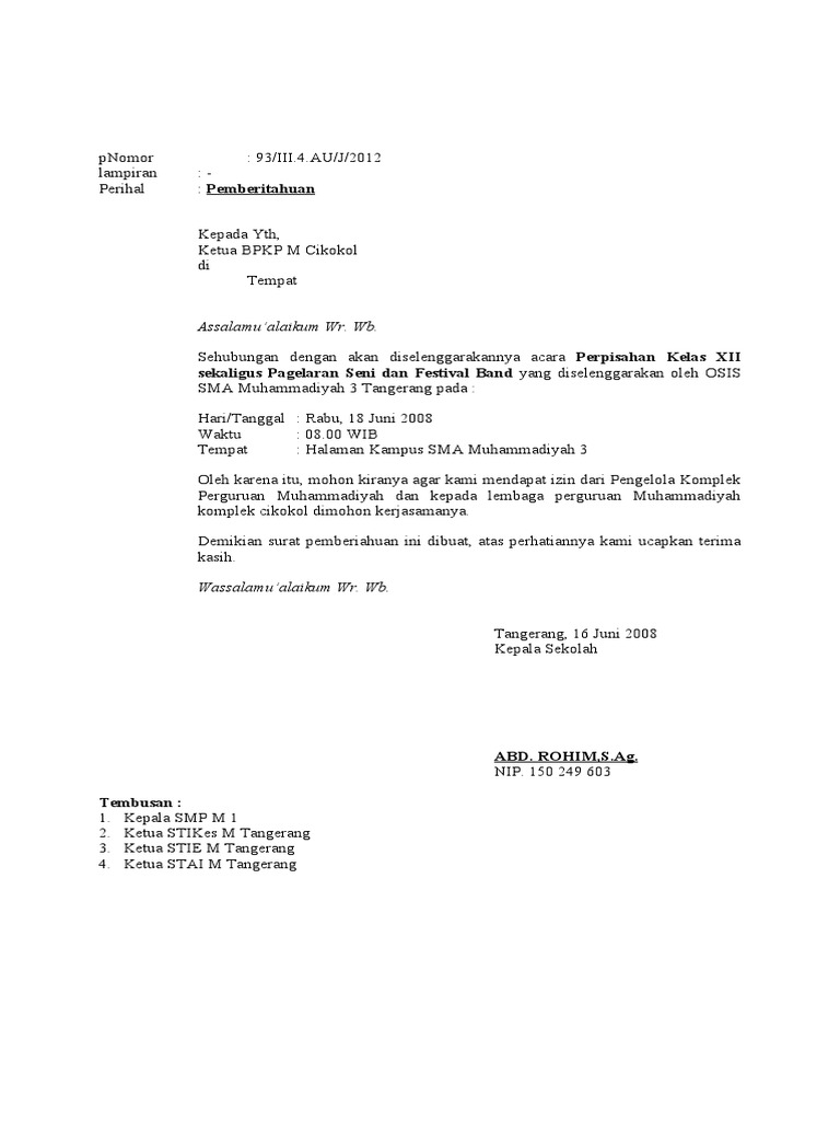 Permohonan Izin Tempat | PDF