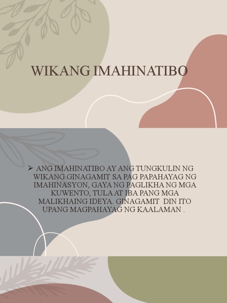 Wikang Imahinatibo 2 | PDF