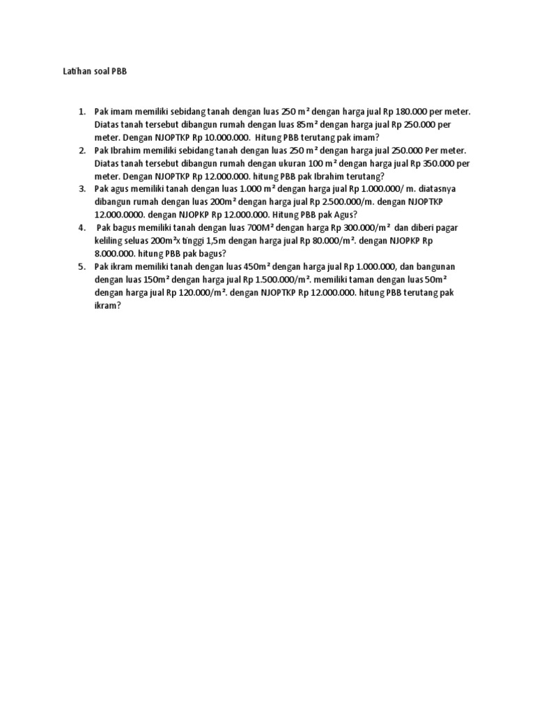 Latihan soal PBB (1) | PDF