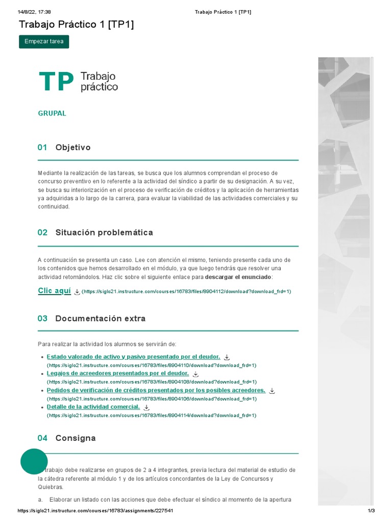 Consigna TP 1 (CyQ) | PDF
