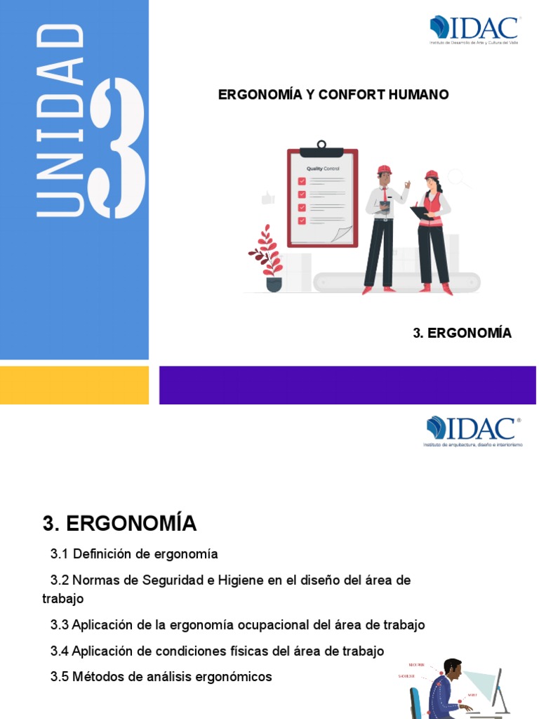 Unidad 3 | PDF | Factores humanos y ergonomía | Seguridad y salud ...