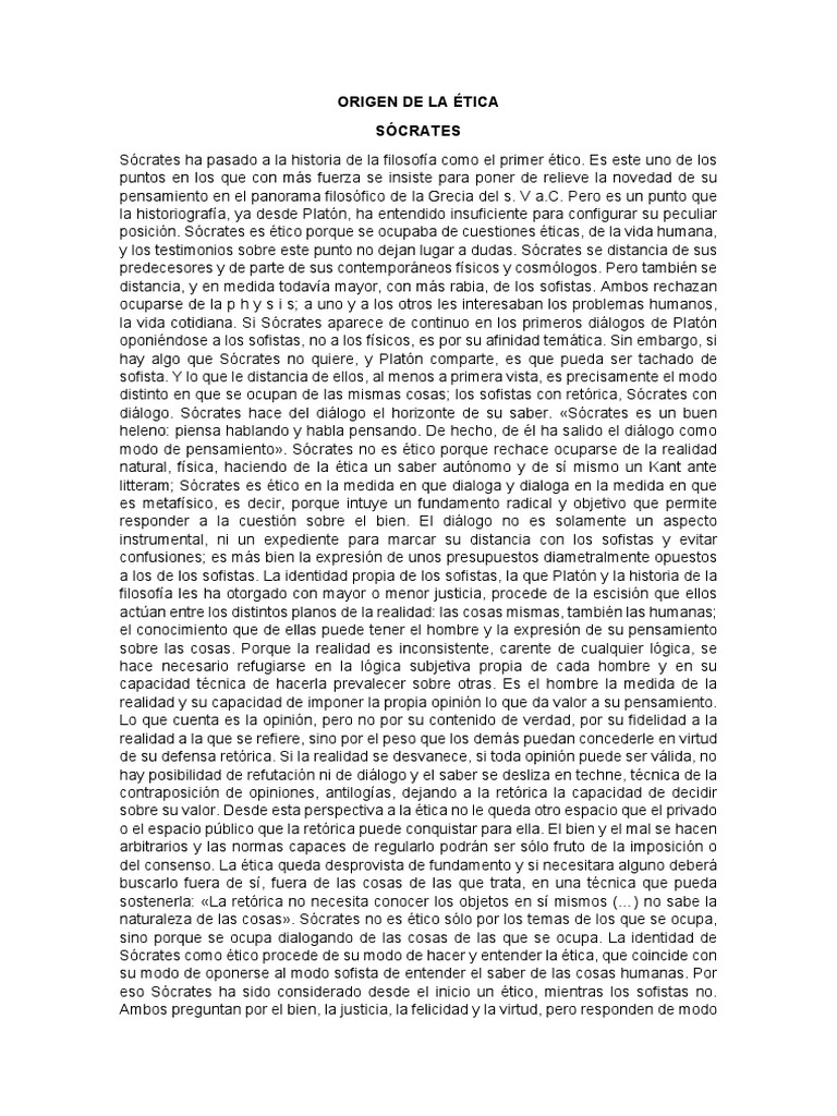 Origen de La Ética | PDF | Platón | Aristóteles