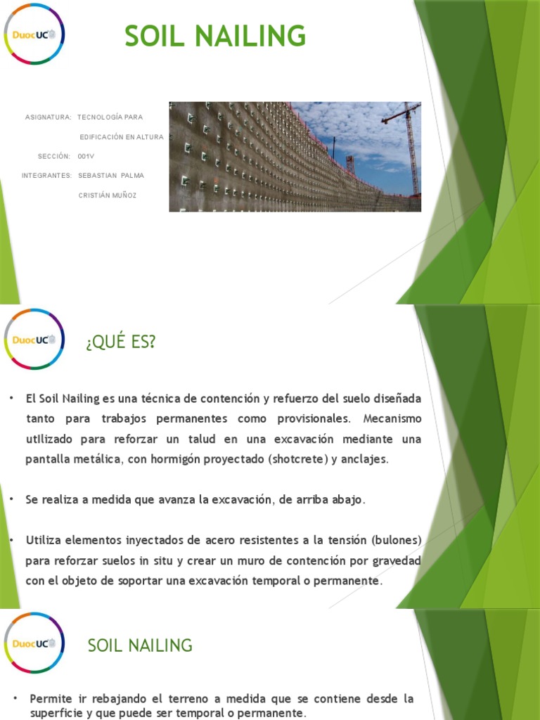 Soil Nailing 2 | PDF | Hormigón | Ingeniero civil